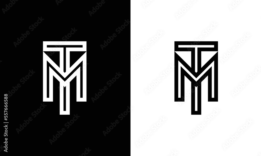 MT TM logo design concept with background. Initial based creative ...