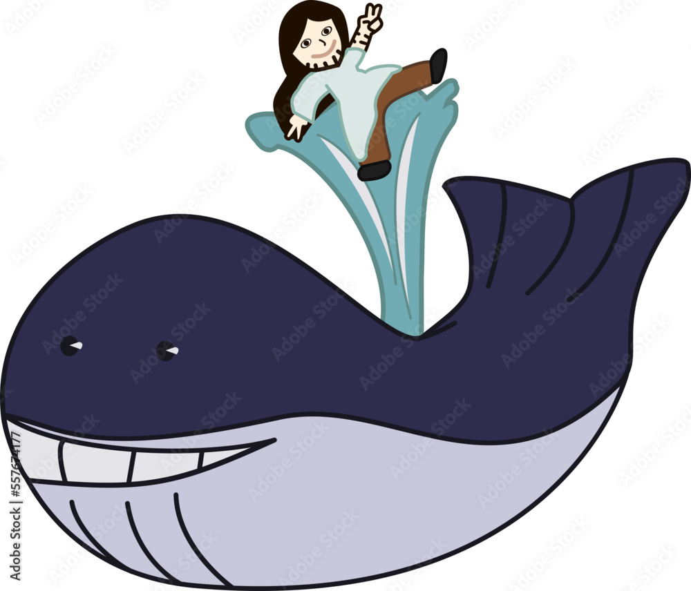 Jonah and the Whale Vector Illustration Stock Vector | Adobe Stock