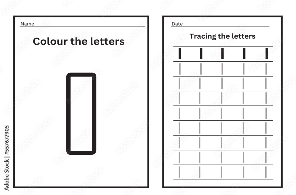 Alphabet tracing practice Letter I. Tracing practice worksheet ...