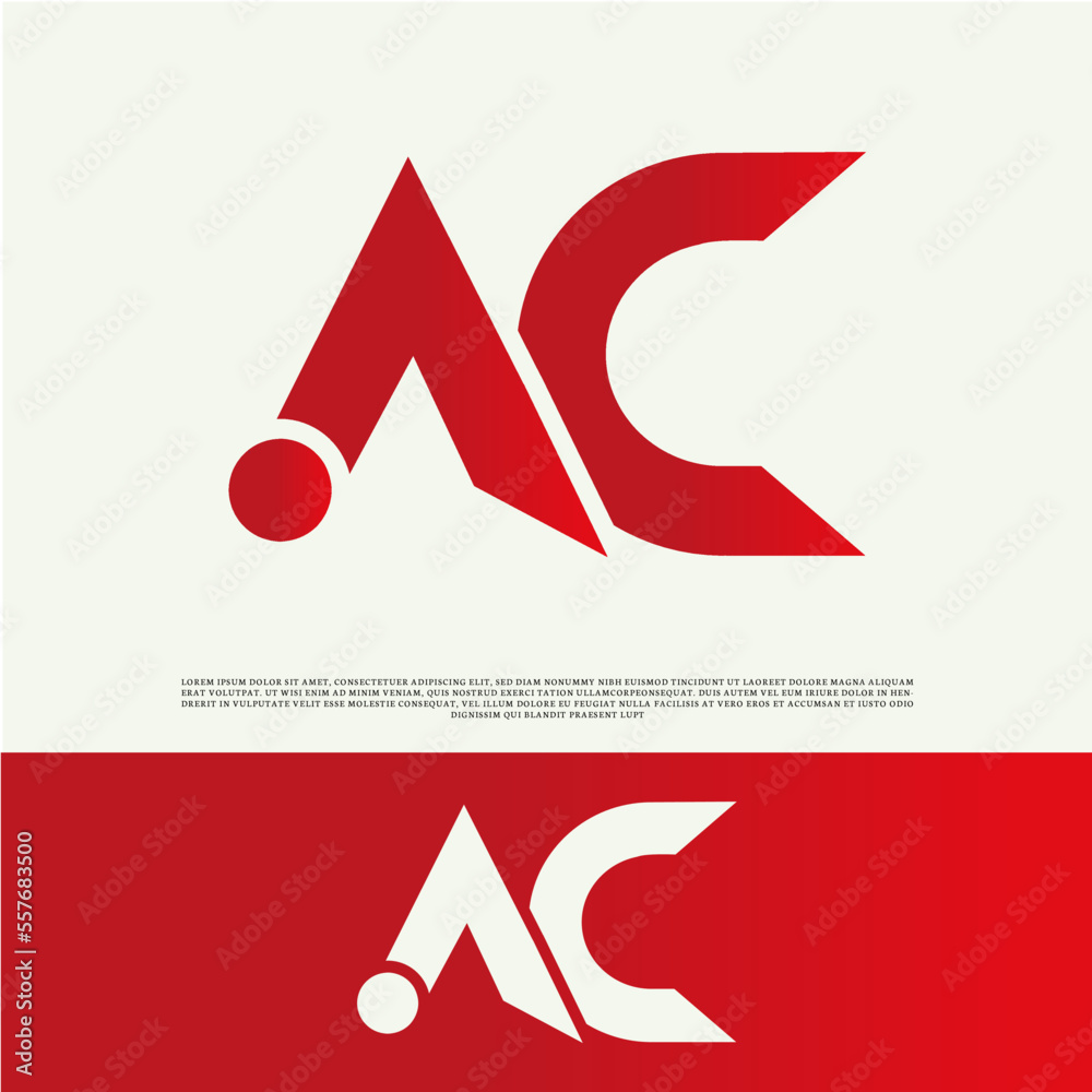 letter AC logo design with red gradient & vector files EPS, and AI , ac ...