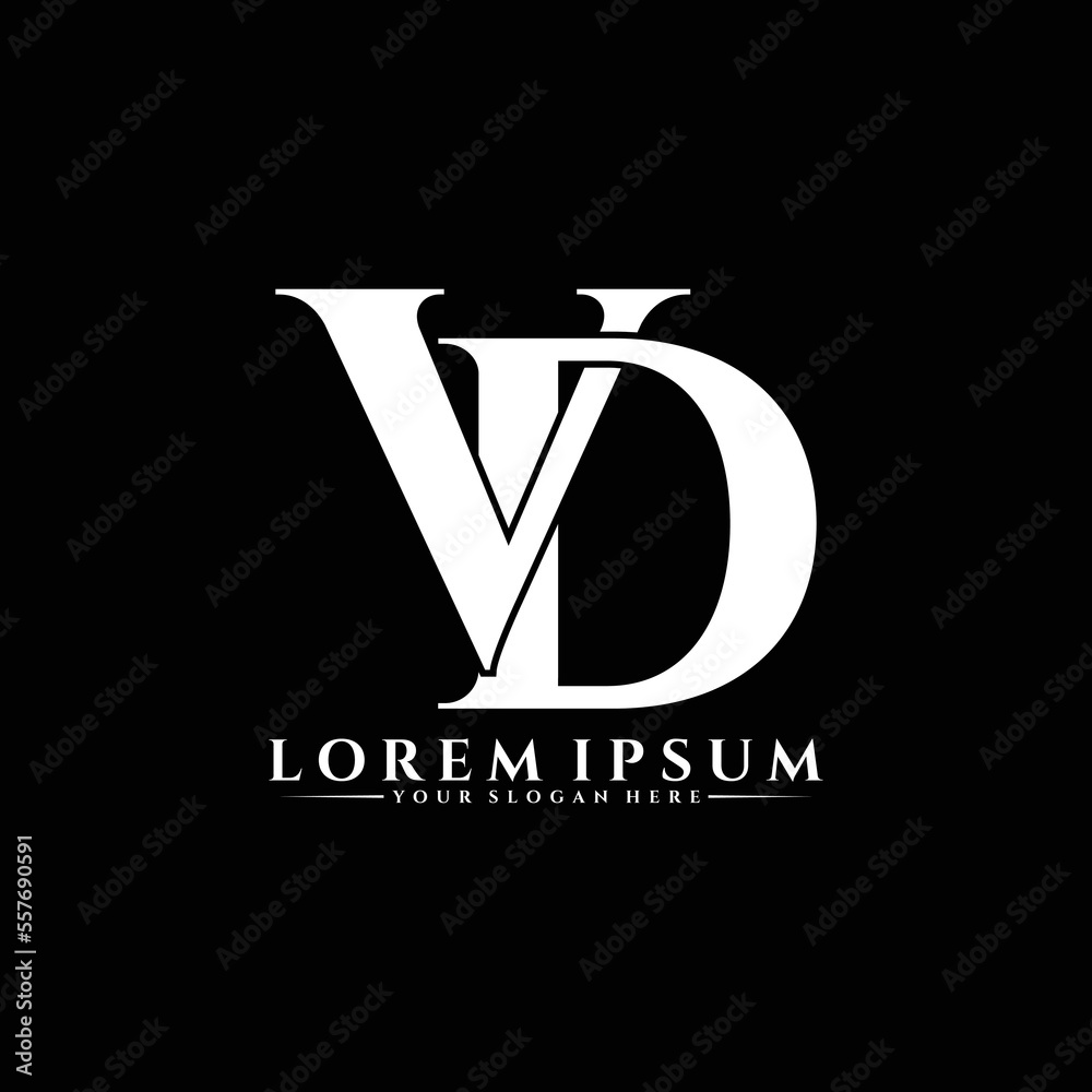 Letter VD luxury logo design vector Stock Vector | Adobe Stock