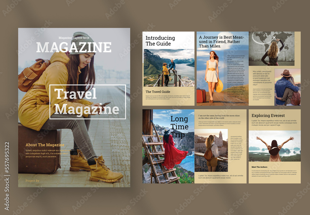 Travel Magazine Template Stock Template | Adobe Stock