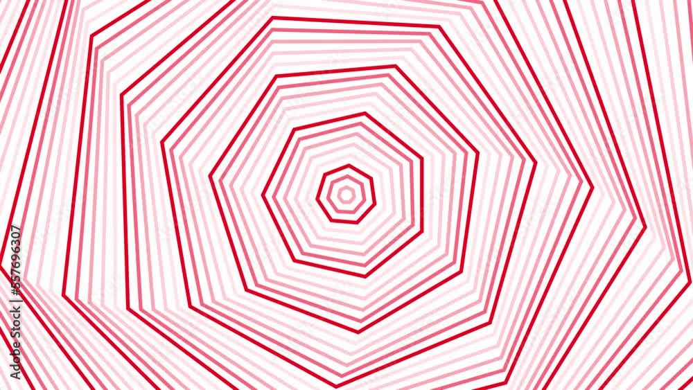 Red spin heptagon star simple flat geometric on white background loop ...