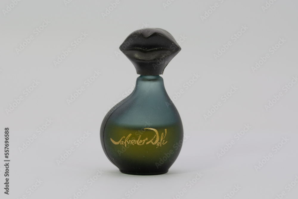 Aachen February 2021: Close-up of a miniature perfume Salvador Dali ...