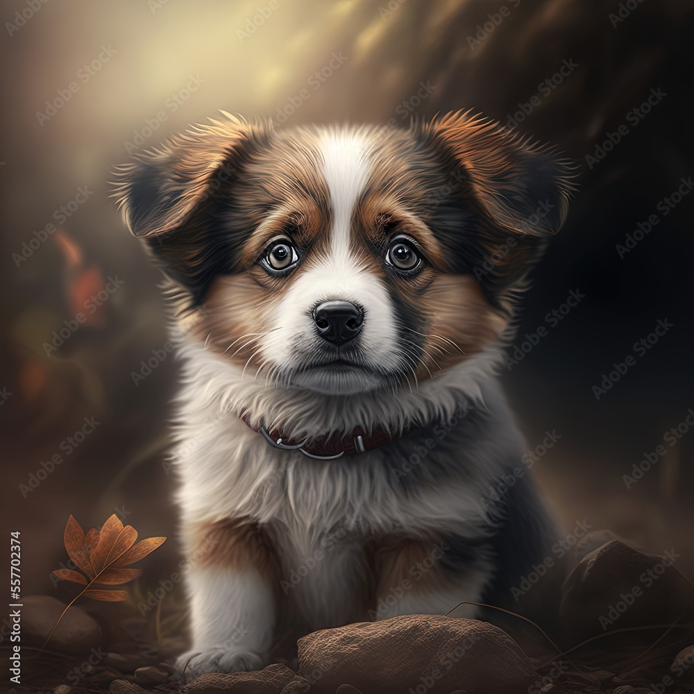 Cute Dogs Card Background Wallpaper Texture Overlay Art For Print Print ...