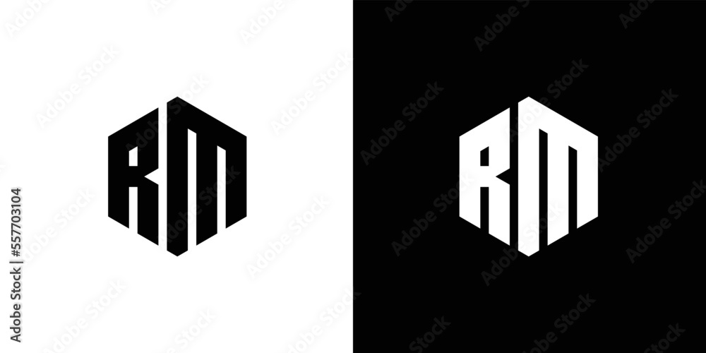 Letter R M Polygon, Hexagonal Minimal and Trendy Professional Logo ...