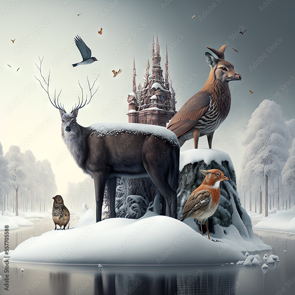 Animals Card Poster Texture Background Wallpaper Art For Print On ...