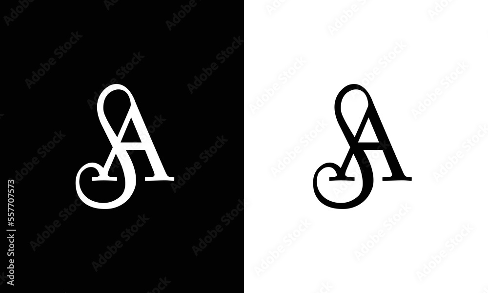 initial letter SA AS logo design vector illustration Stock Vector ...