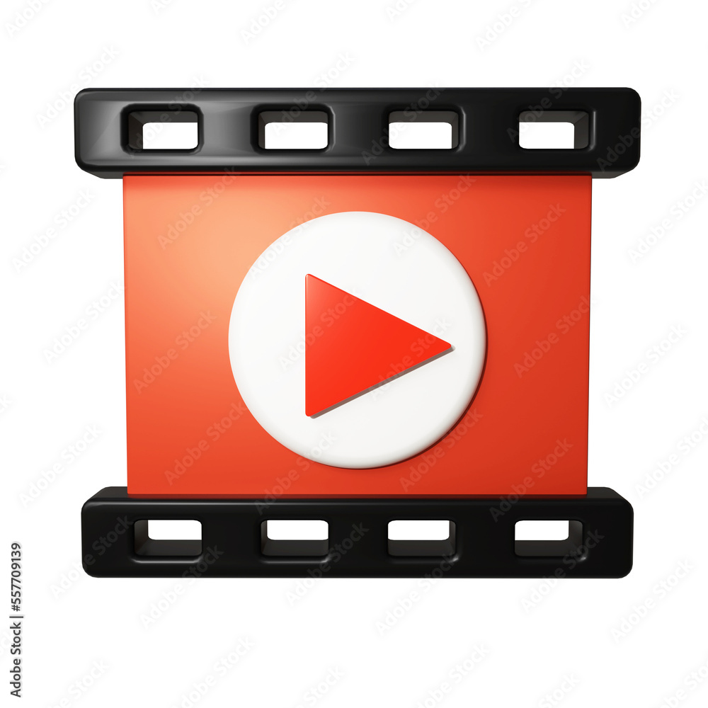 video file player symbol icon 3d render design Stock Illustration ...