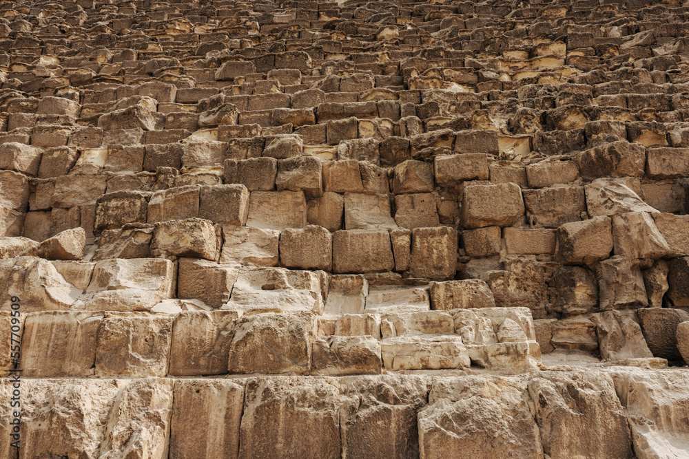 Stones of the Great Pyramid of Giza close up, Khufu Pyramid Stock Photo ...
