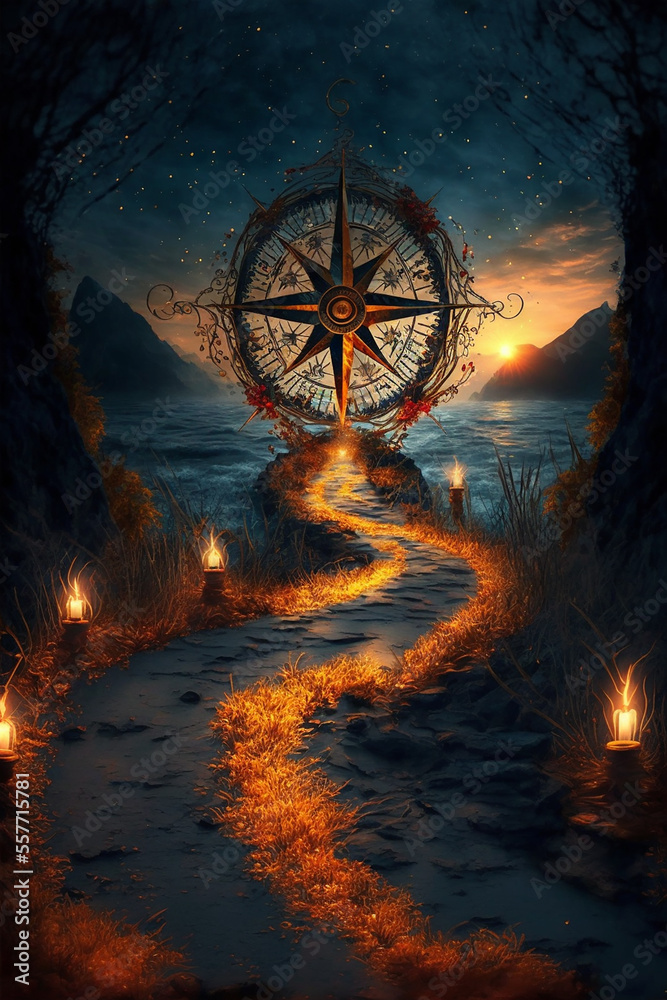 Magic compass, generative ai Stock Photo | Adobe Stock