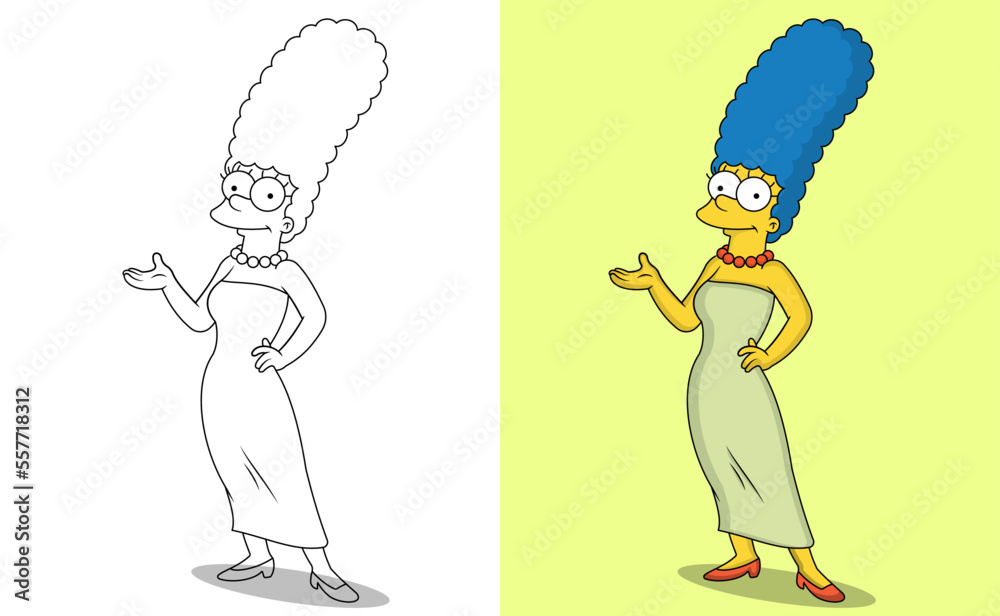 The Simpsons character,Marge Simpson vector illustration. Stock Vector ...
