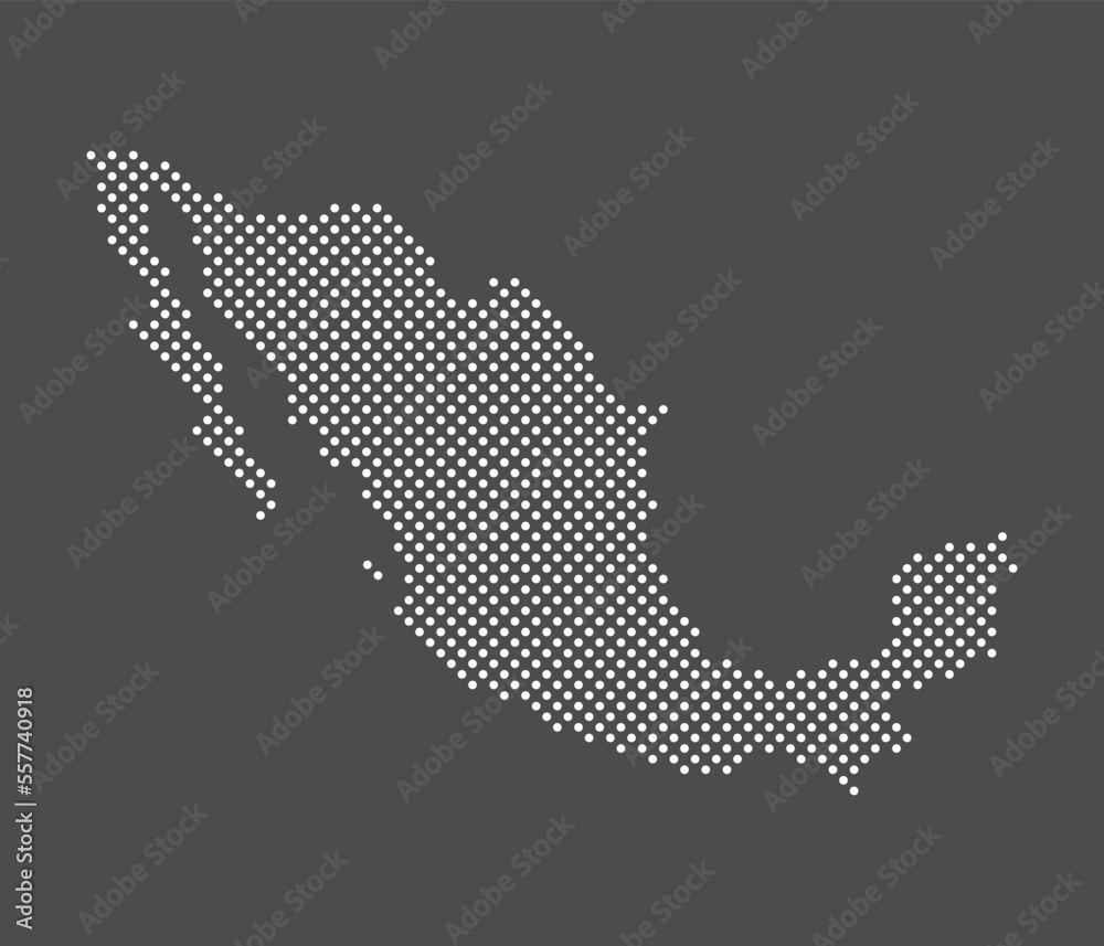 Mexico map dot on gray background. Dotted map of Mexico. Vector eps10 ...