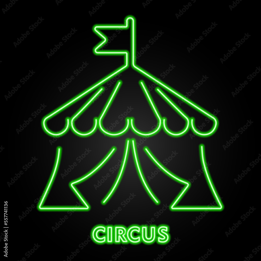 circus tent neon sign, modern glowing banner design, colorful modern ...