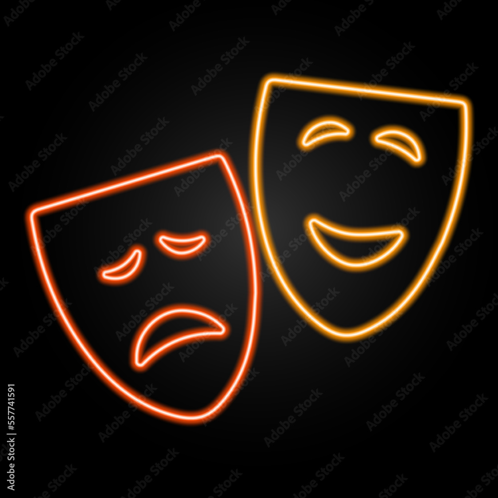 emotions neon sign, modern glowing banner design, colorful modern ...