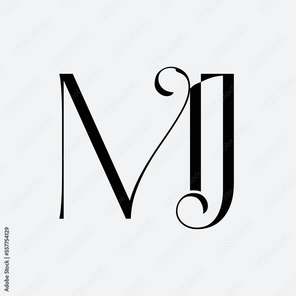 Initial letter mj logo design creative modern symbol icon Stock Vector ...