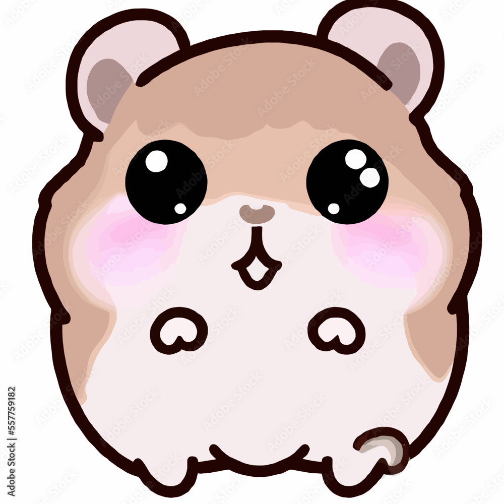 Cute Hamster illustration Hamster kawaii chibi vector drawing style ...