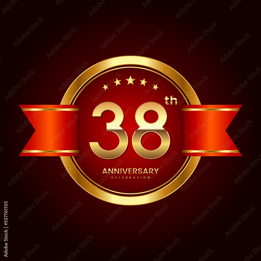 38th Anniversary. Anniversary logo design with emblem style for ...