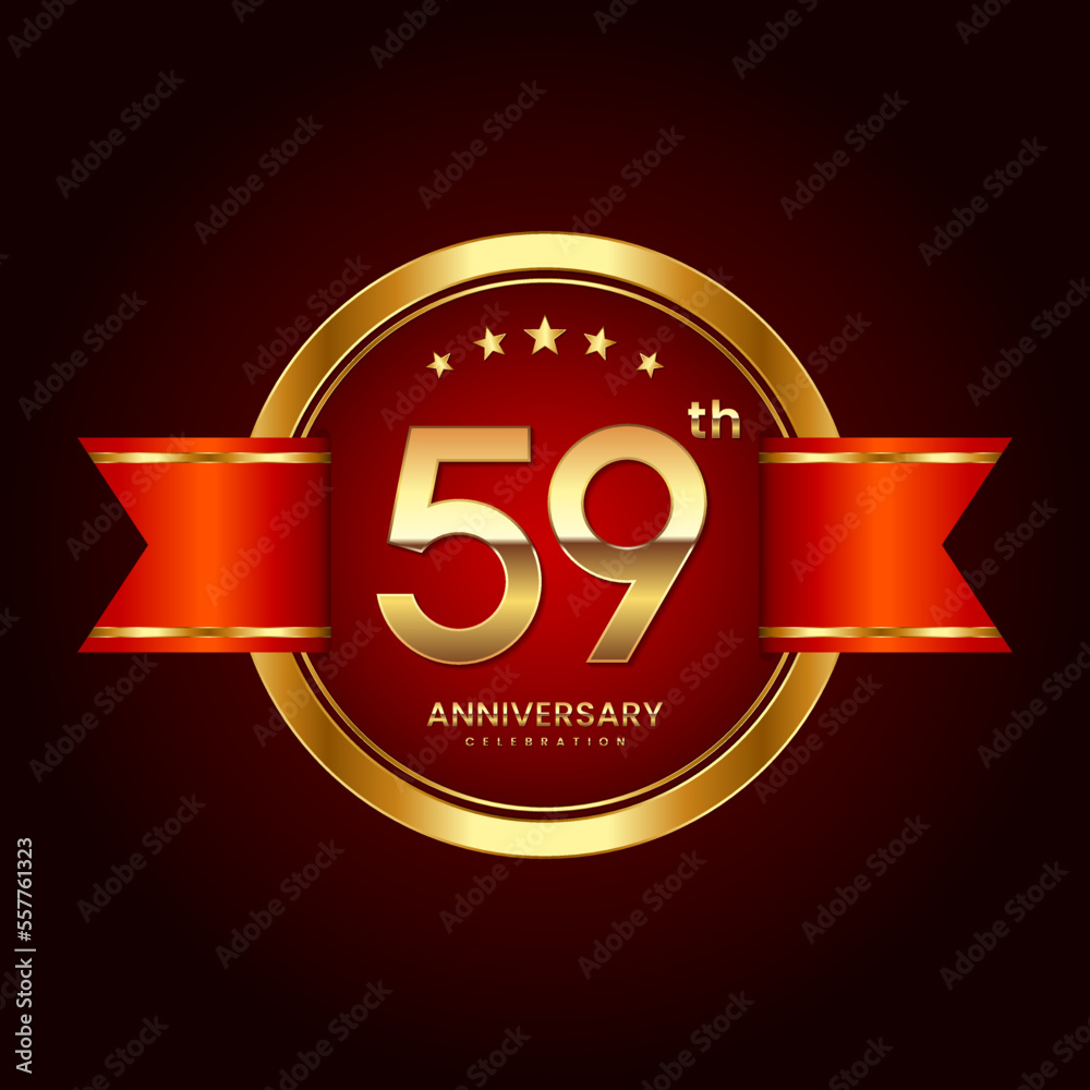 59th Anniversary. Anniversary logo design with emblem style for ...