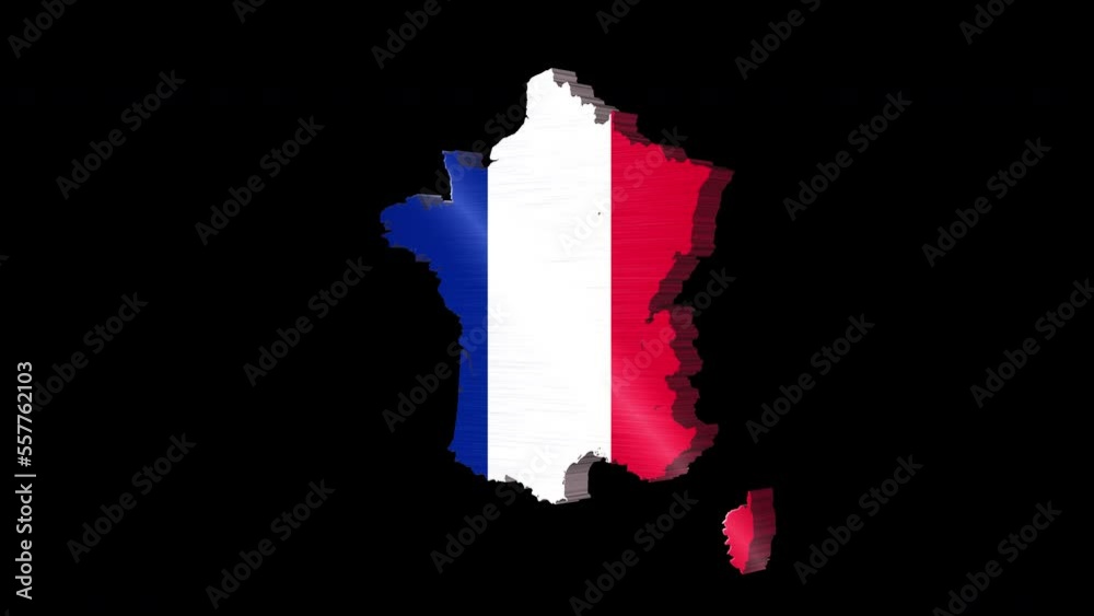 Lgbt flag.3d animation of the France map rotating,isolated by the alpha ...