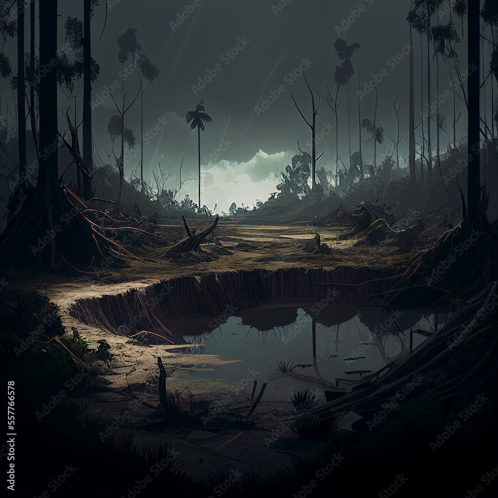 Fotografía The Vanishing Rainforest: A Tragedy of Deforestation (AI ...