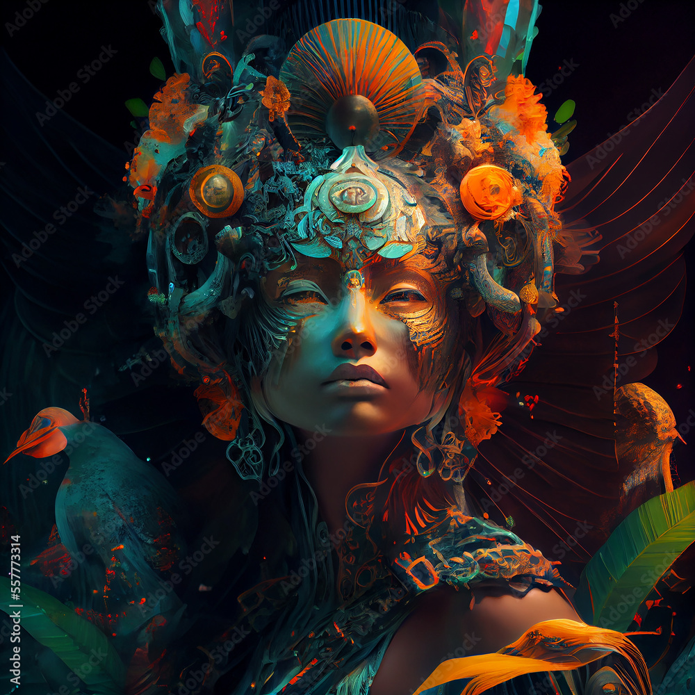 Depiction of Gaia, Goddess of the Earth Stock Illustration | Adobe Stock