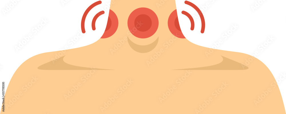 Tonsillitis icon flat vector. Mouth tonsil. Bacterial anatomy isolated ...