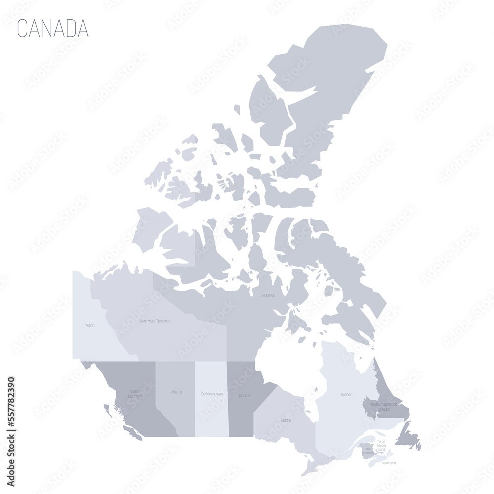 Canada political map of administrative divisions - provinces and ...