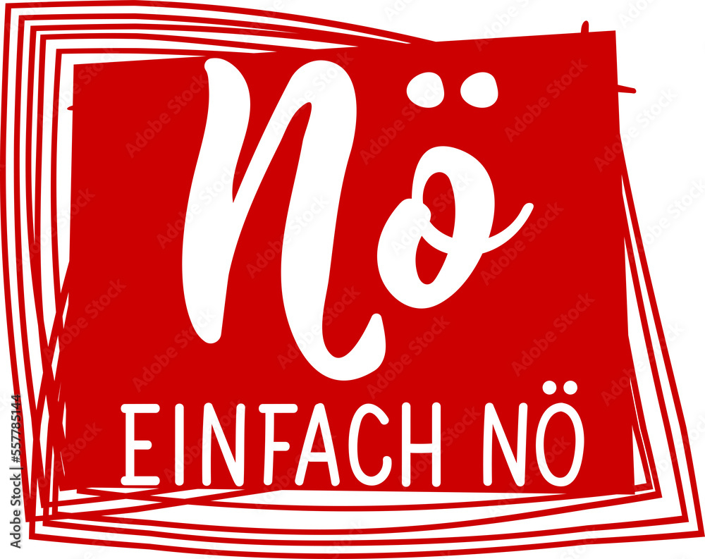 German text: No just no. Lettering. Element for flyers banner and ...