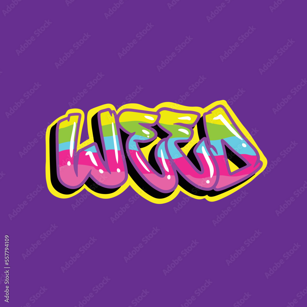 weed word street art graffiti vector Stock Vector | Adobe Stock