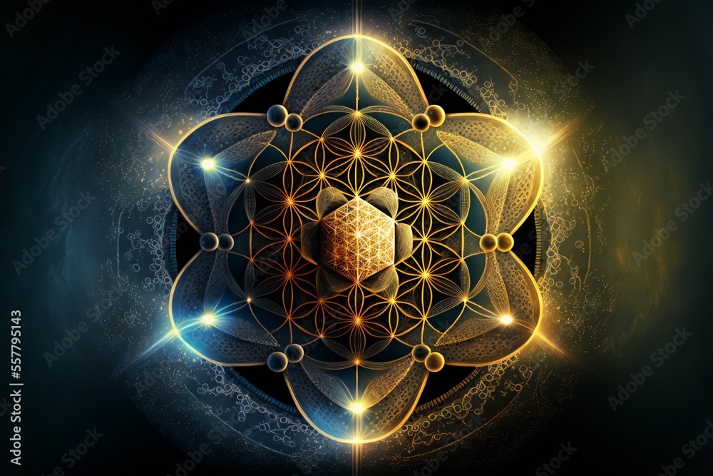 sacred geometry design spiritual art flower of life symbol Stock ...