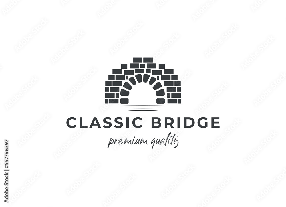 Classic bridge logo design Stock Vector | Adobe Stock