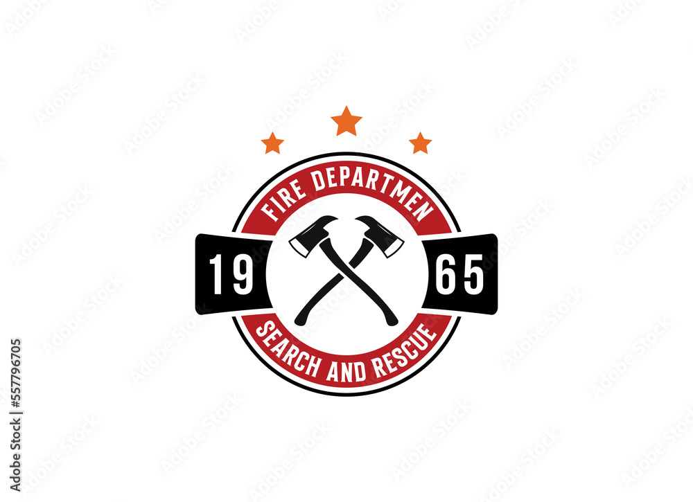 Fire department logos, modern and vintage style logo Stock Vector ...