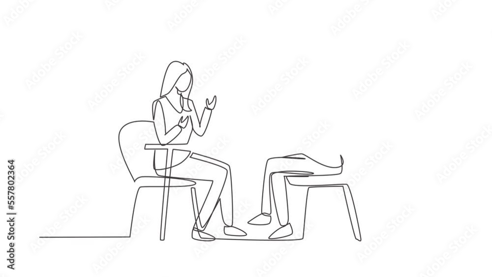 Self drawing animation of single line draw TV show with guest ...