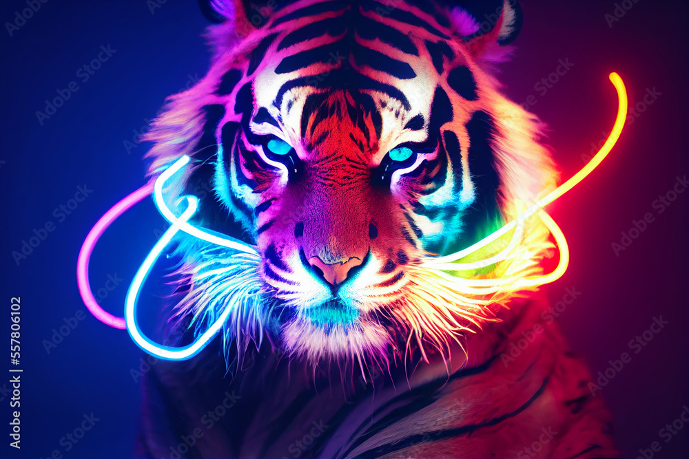 Bright Neon Tiger