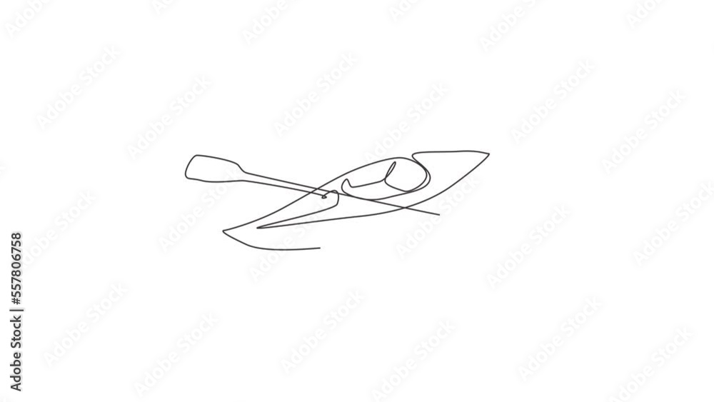 Animated self drawing of continuous line draw canoe trails and rafting ...