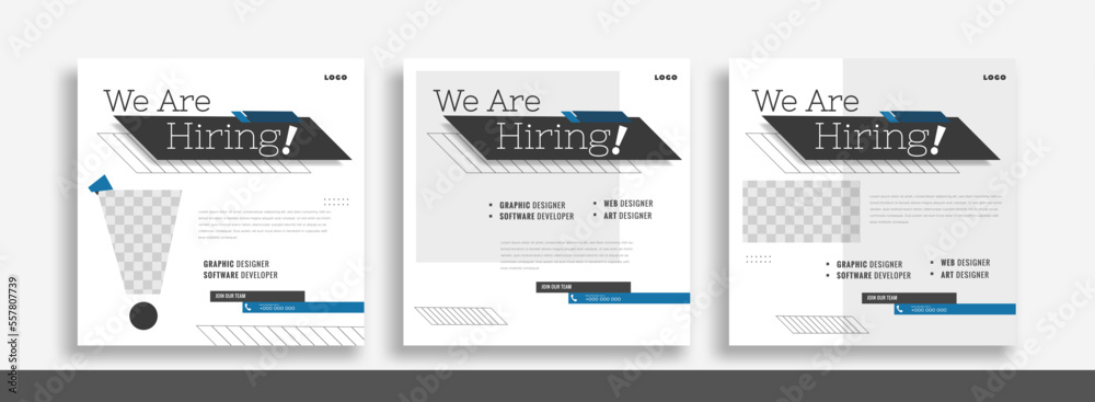We are hiring job vacancy social media post banner design template. We ...