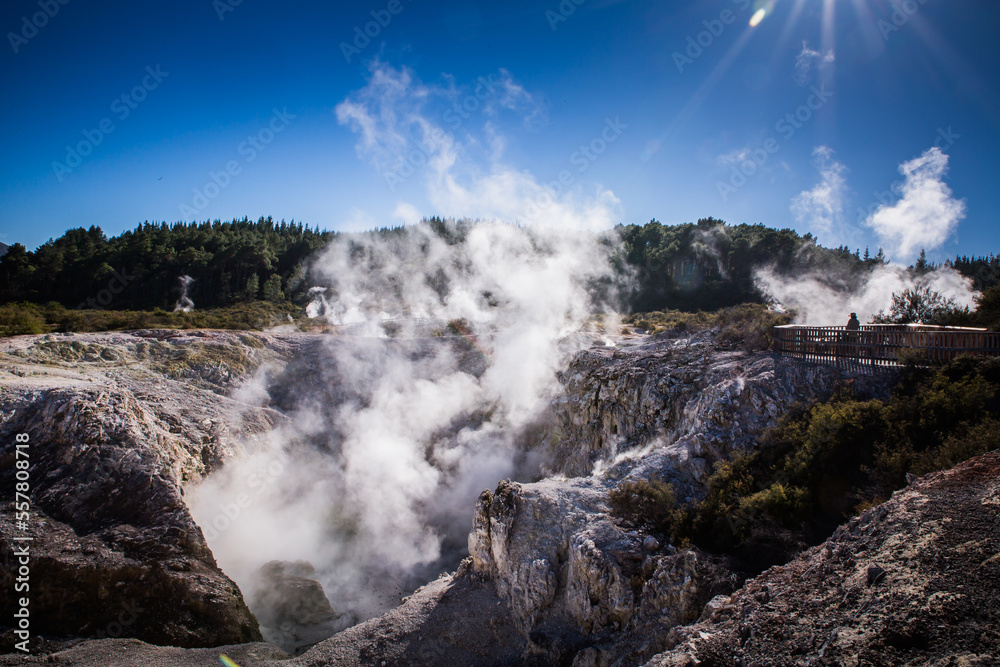 Rotorua weird and unique landscape, geothermal activity, volcanic ...