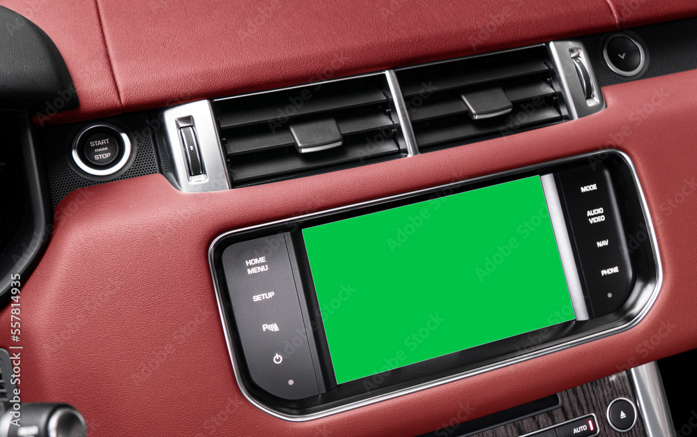 Monitor in car with isolated blank screen use for navigation maps and ...