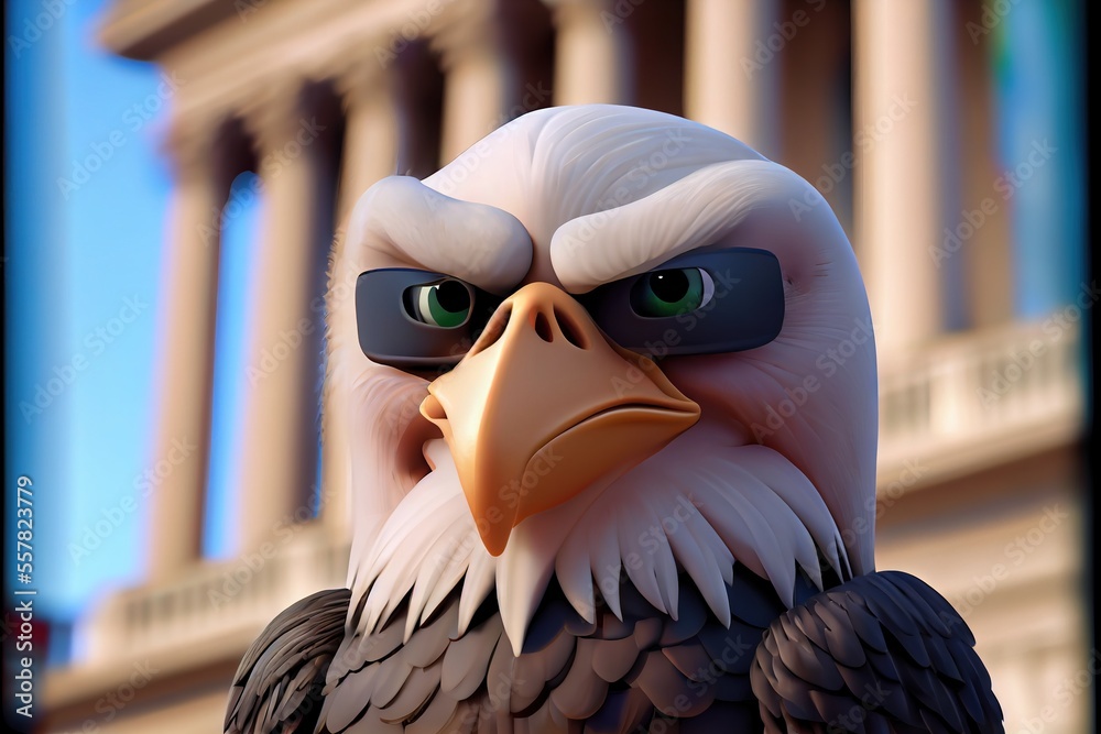 American Bald Eagle - Generative AI image of a patriotic American Bald ...