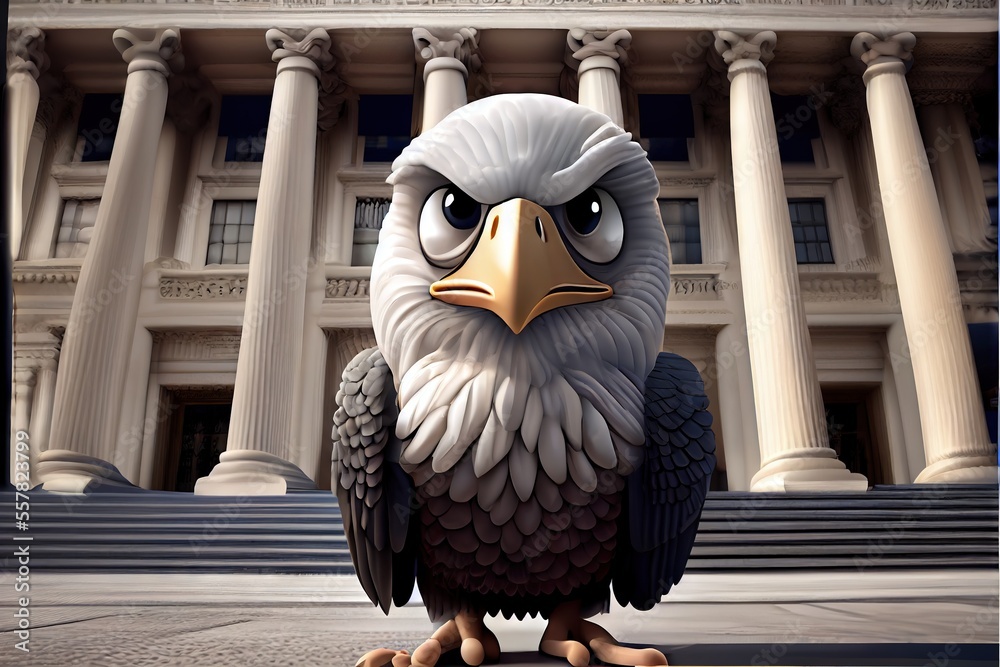 American Bald Eagle - Generative AI image of a patriotic American Bald ...