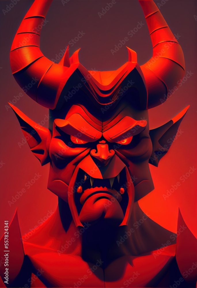 Satan in Hell - The devil is a red demon living in the hellish ...