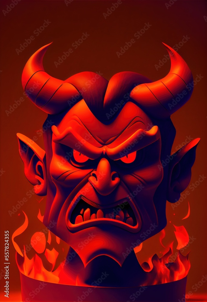 Satan in Hell - The devil is a red demon living in the hellish ...