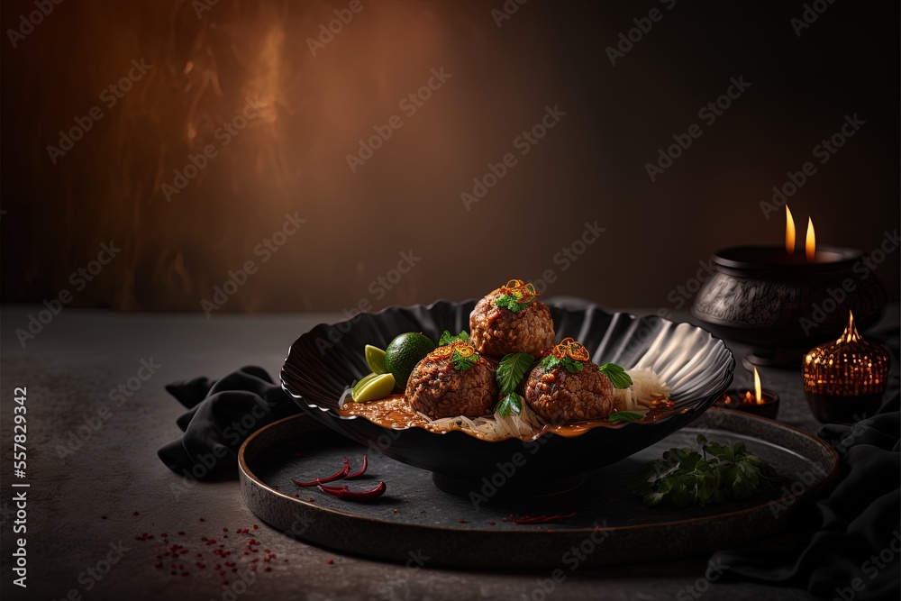 Lion's Head Meatballs — 'Family Unity' Generative AI Illustration Stock ...