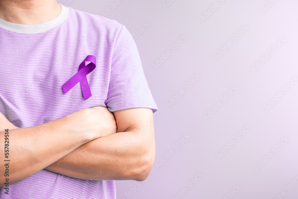 purple ribbon for cancer day, lupus, Pancreatic, Esophageal, Testicular ...