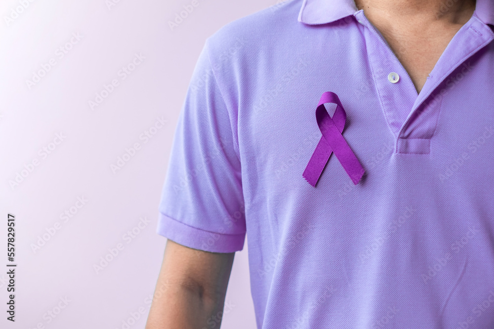 purple ribbon for cancer day, lupus, Pancreatic, Esophageal, Testicular ...