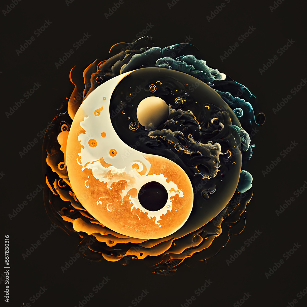 Yin Yang Zeichen Symbol des Daoismus Farbe Vektor Illustration for ...