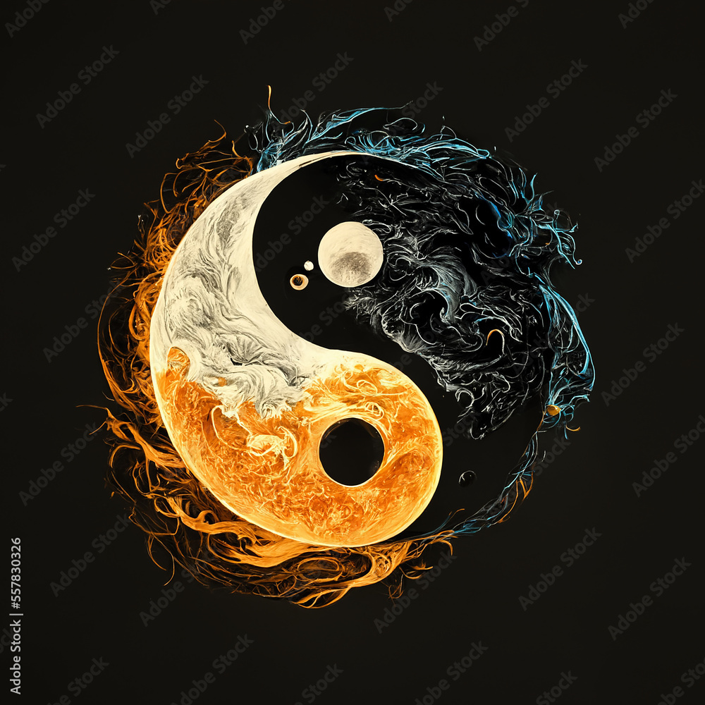 Yin Yang Zeichen Symbol des Daoismus Farbe Vektor Illustration for ...