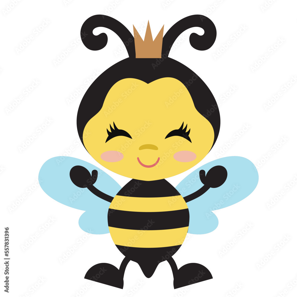 Quin bee vector cartoon illustration Stock Vector | Adobe Stock