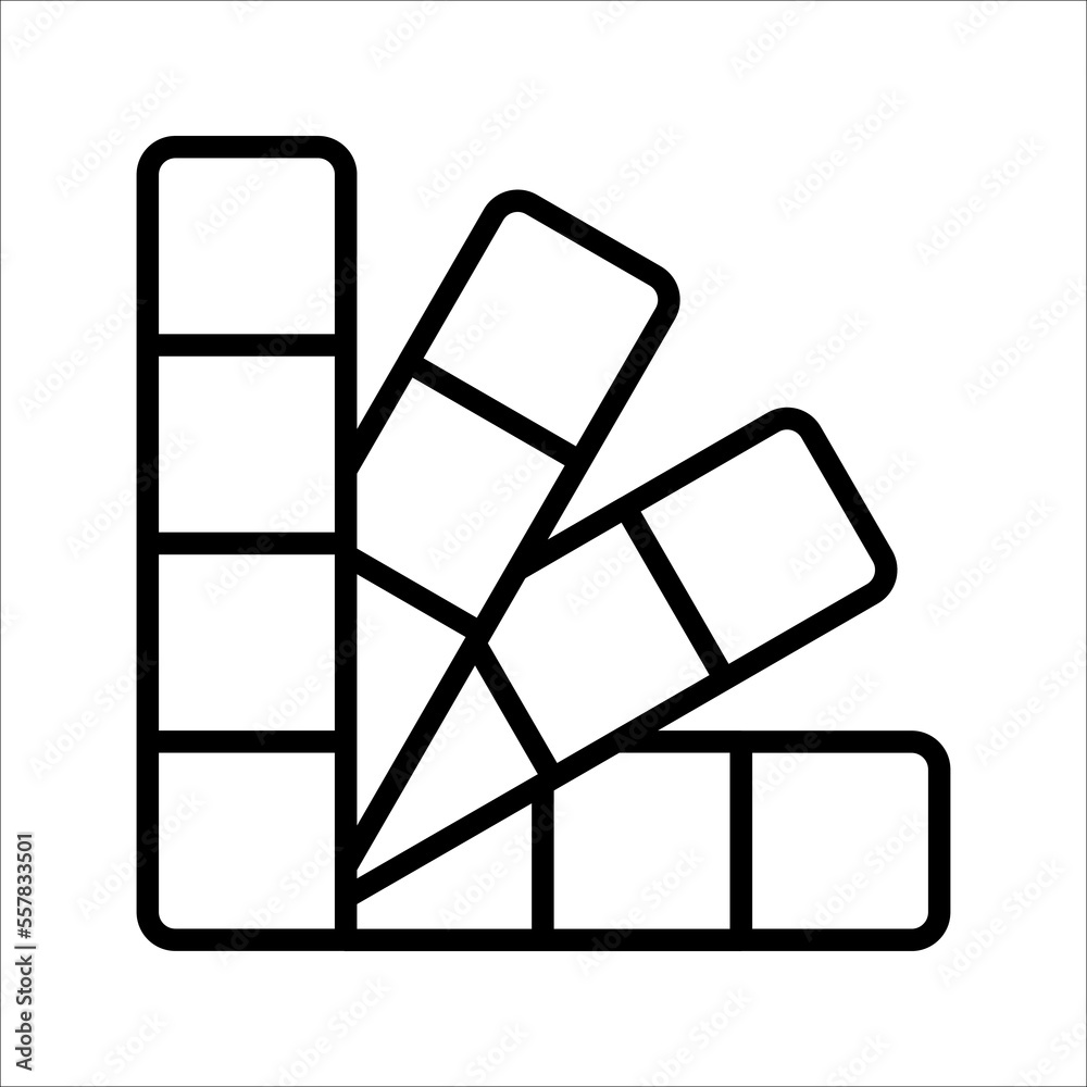 Pantone icon. color palette guide, colour swatch. vector illustration ...